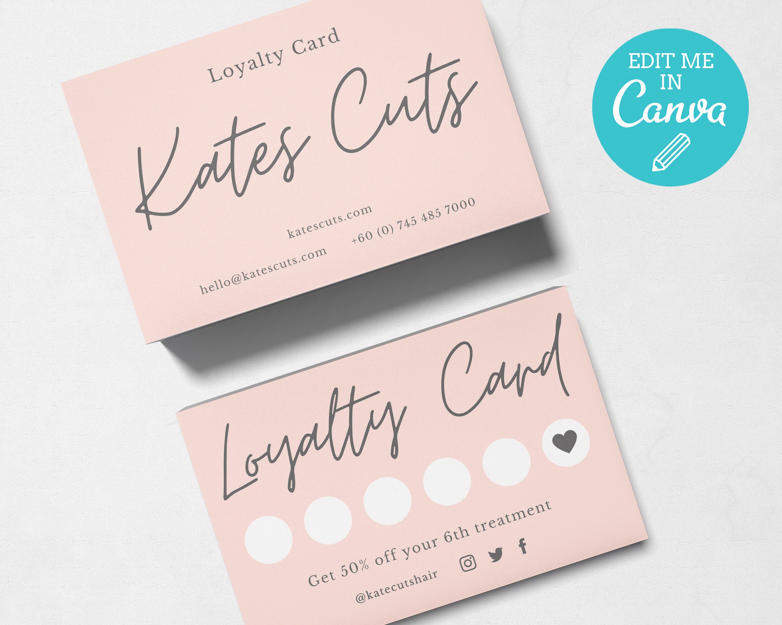 Feminine Beauty Loyalty Card DIY Loyalty Card Design Loyalty Card 