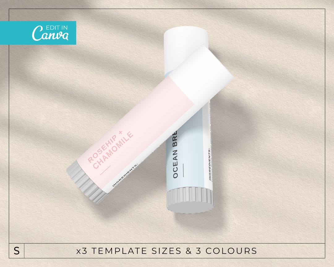 Lip Balm Label Template / Modern Chapstick Label / Printable Cosmetic ...