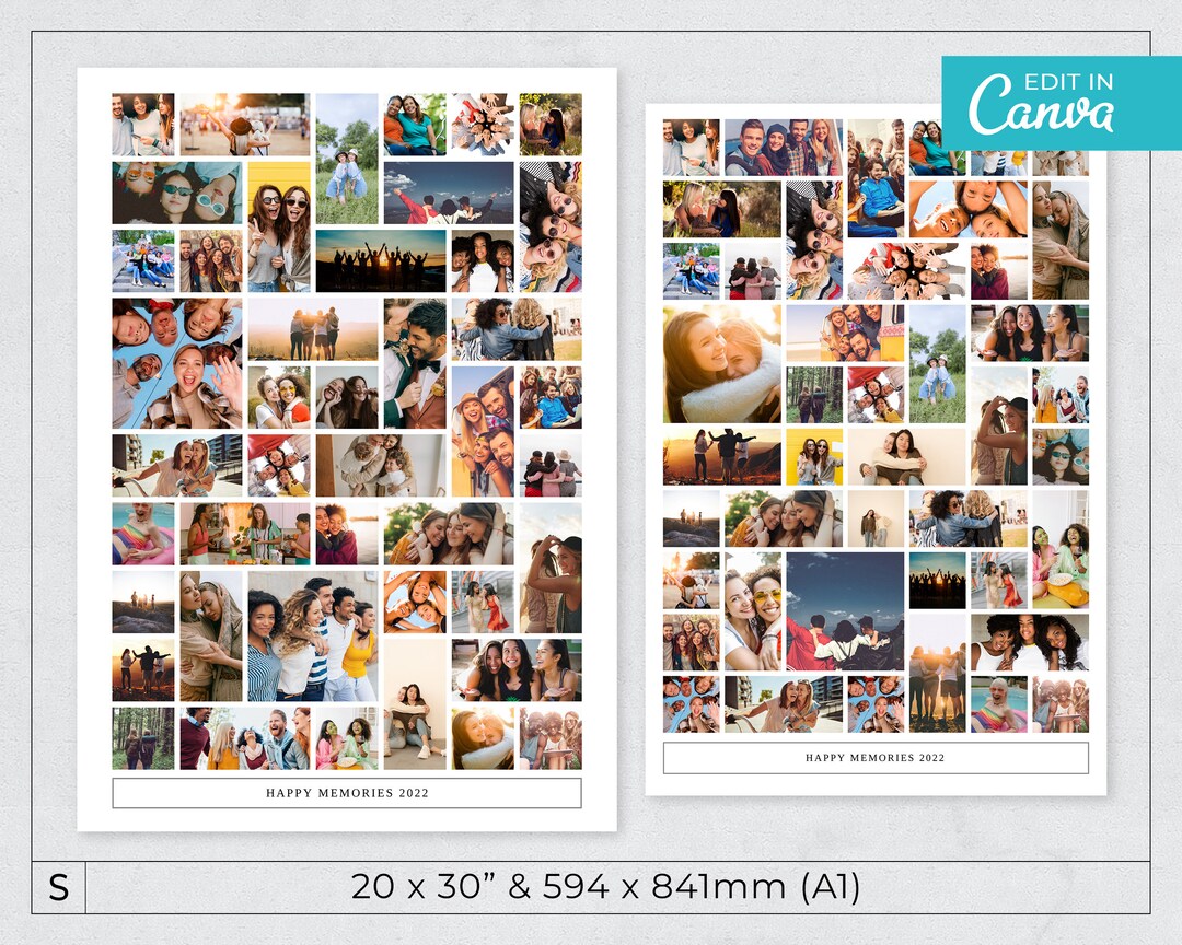 Editable Photo Collage Template / Editable Photo Grid / Photograph ...