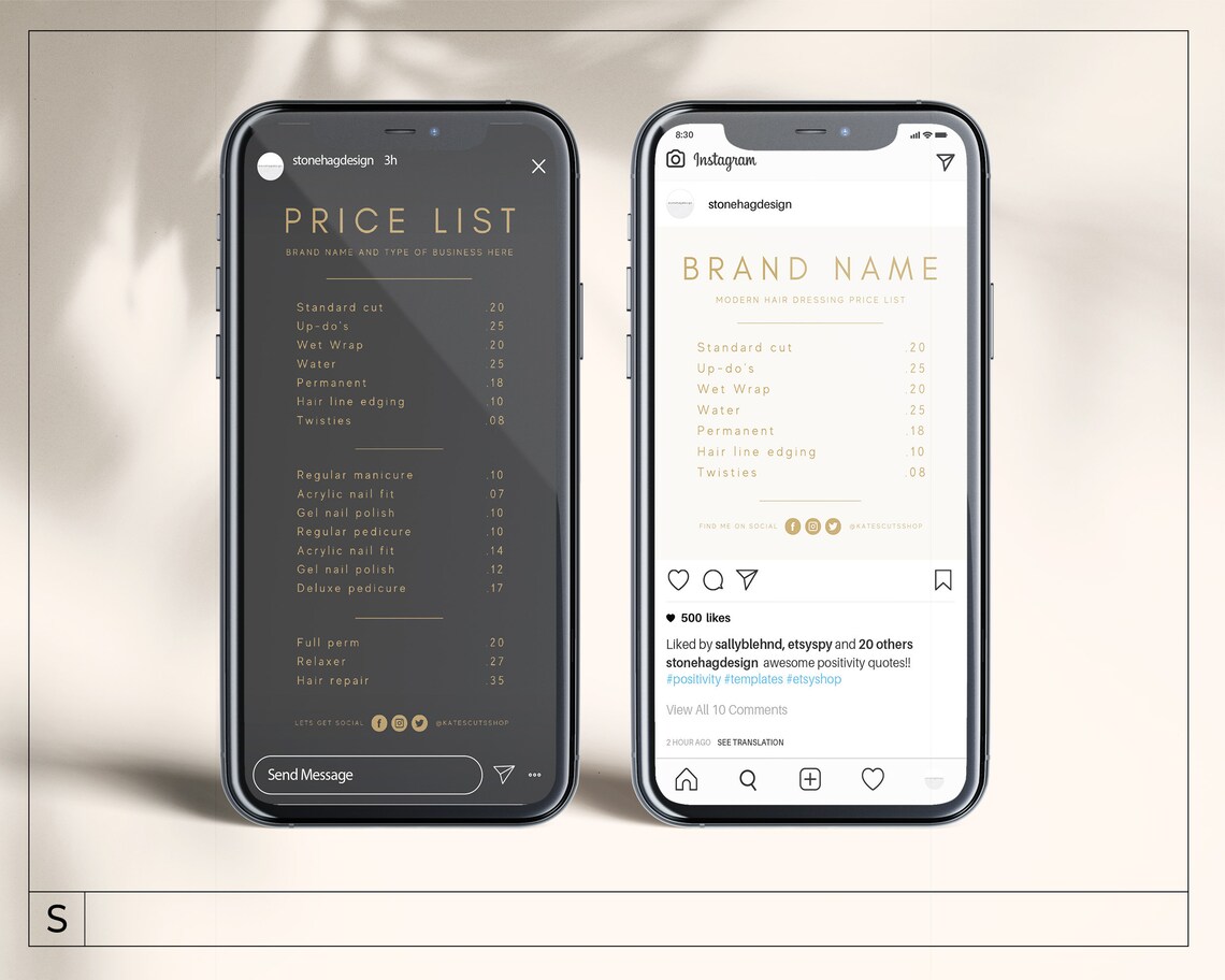 Instagram Price List Template / Instagram Price List Template - Etsy