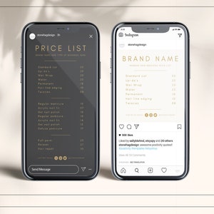 Instagram Price List Template / Instagram Price List Template for ...