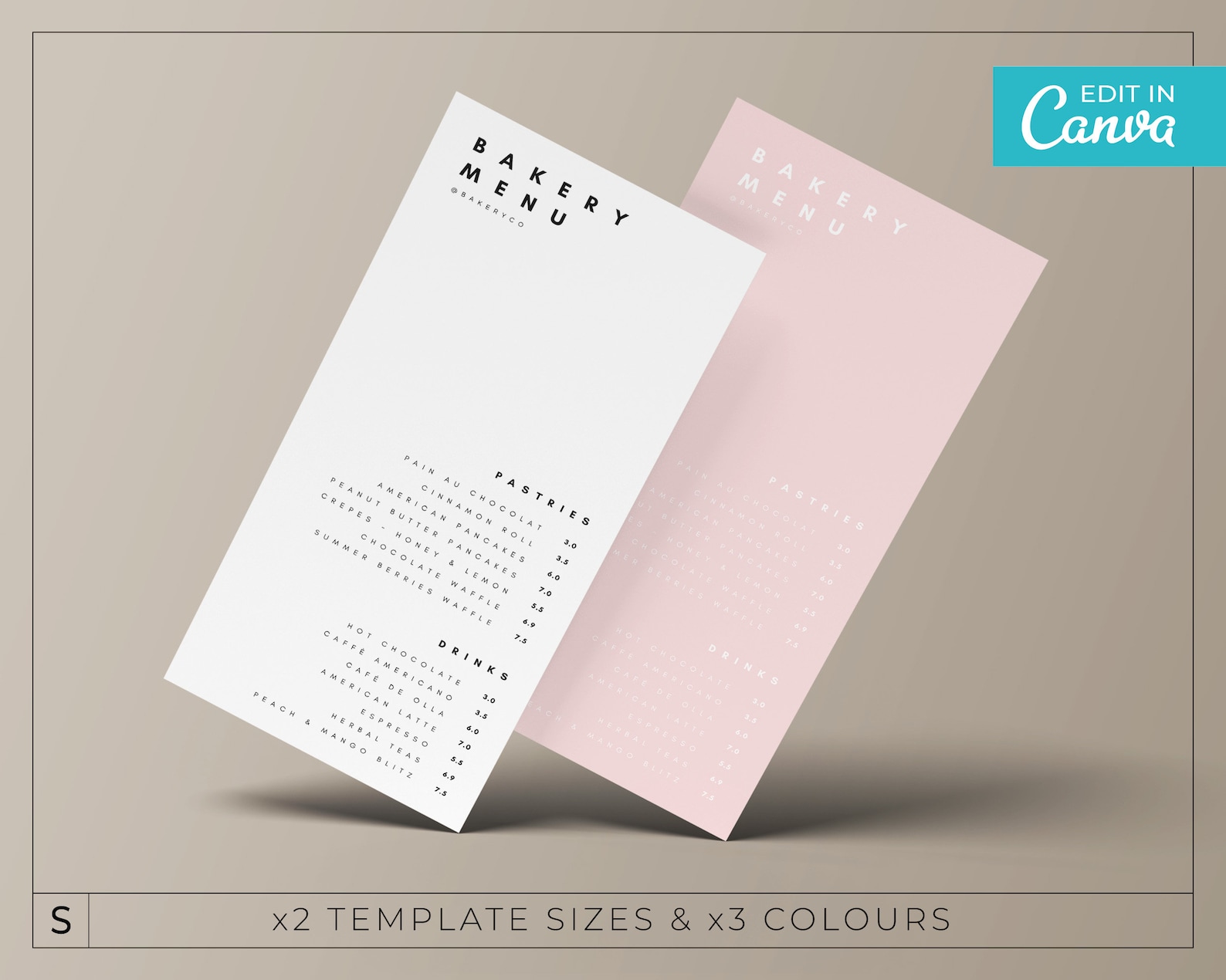 Minimalist 4x9 Menu Template / Minimalist DL Price List Template / Slim ...