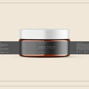 Minimalist Wrap Around Cosmetic Label Template / Editable Wrap Around ...