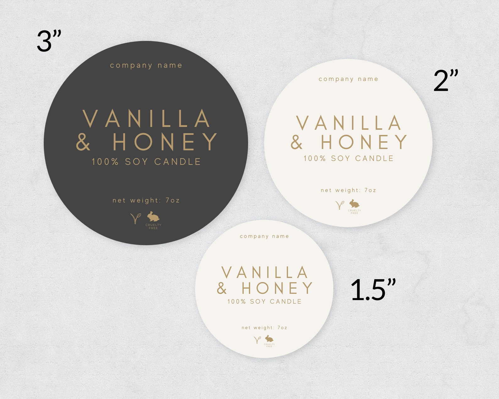 Circular Candle Label Template / Circular Labels / Editable | Etsy