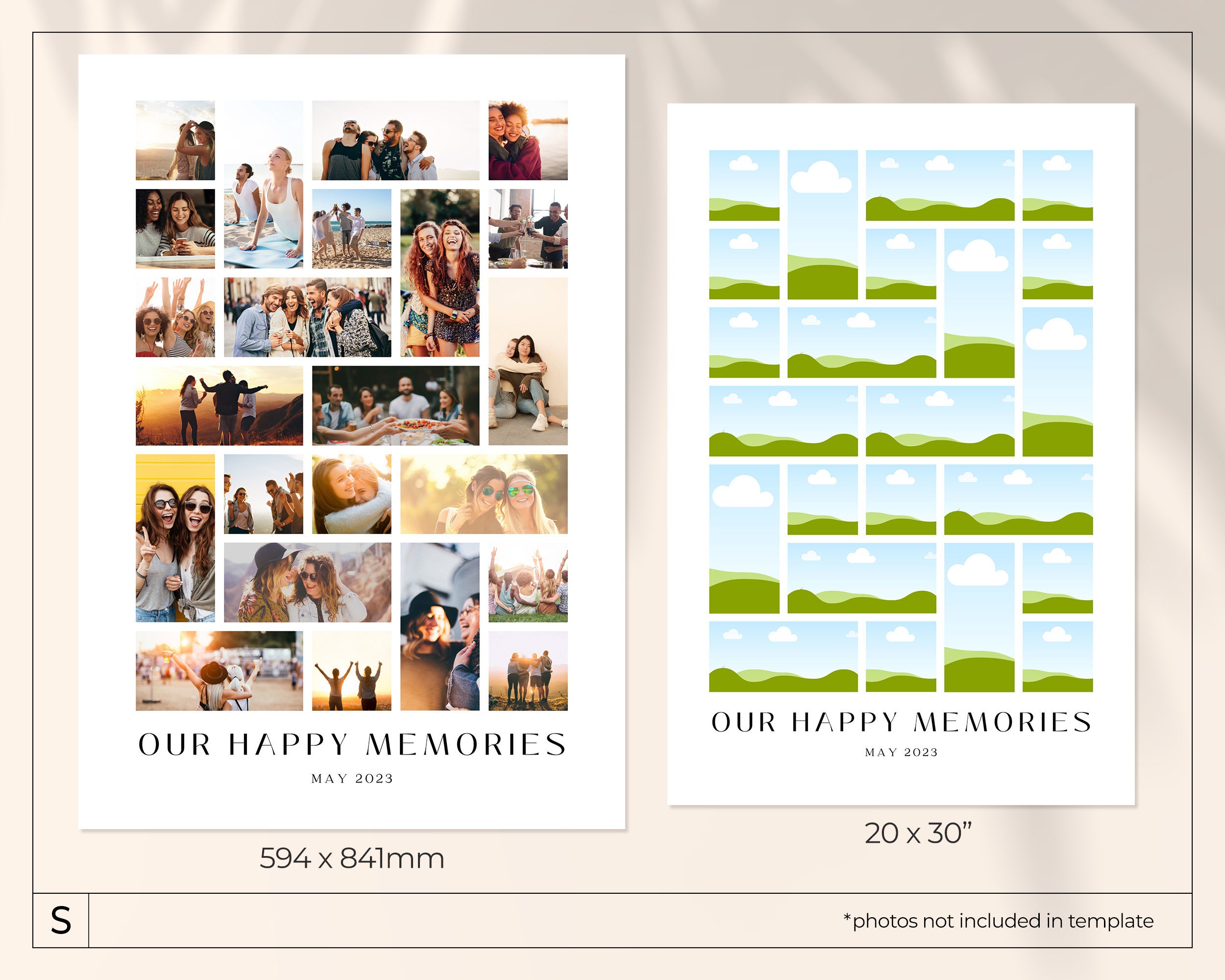 Minimalist Photo Collage Template / Editable Photo Grid / Modern Photo ...