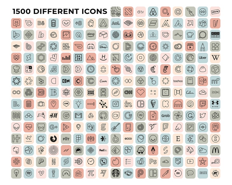 Ios 14 App Icons / 7500 Pastel Aesthetic Icons Ios14 / Vintage - Etsy