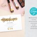 Gold Thank You Card Template / Editable Thank You for Your Order ...