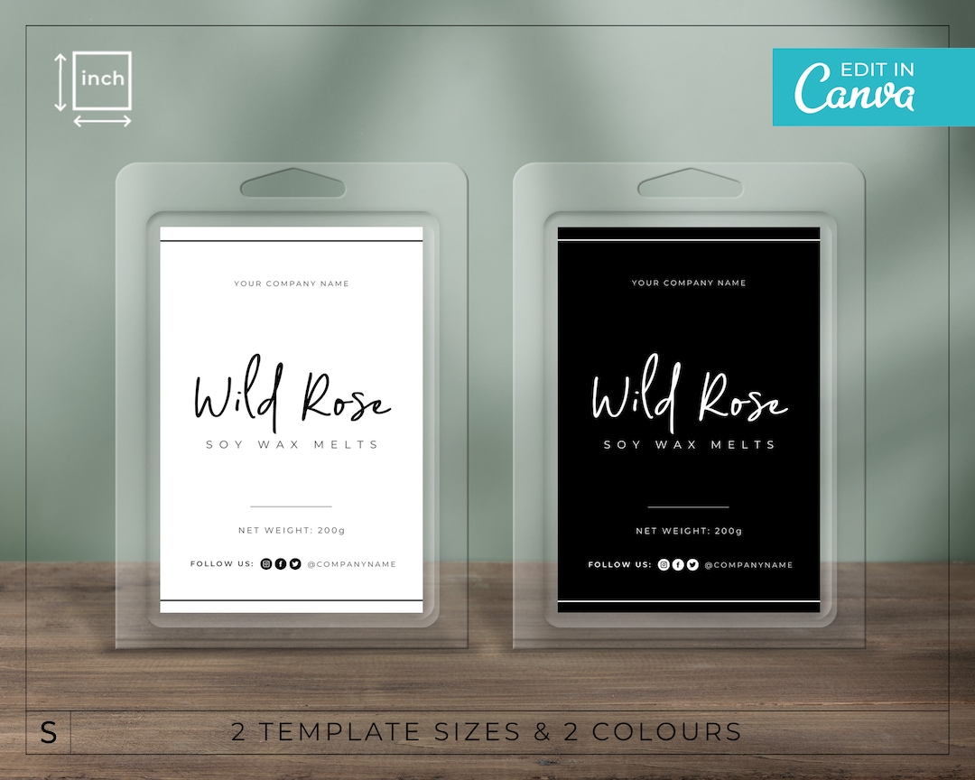 Black & White Wax Melts Label Template / Editable Wax Melts Labels ...