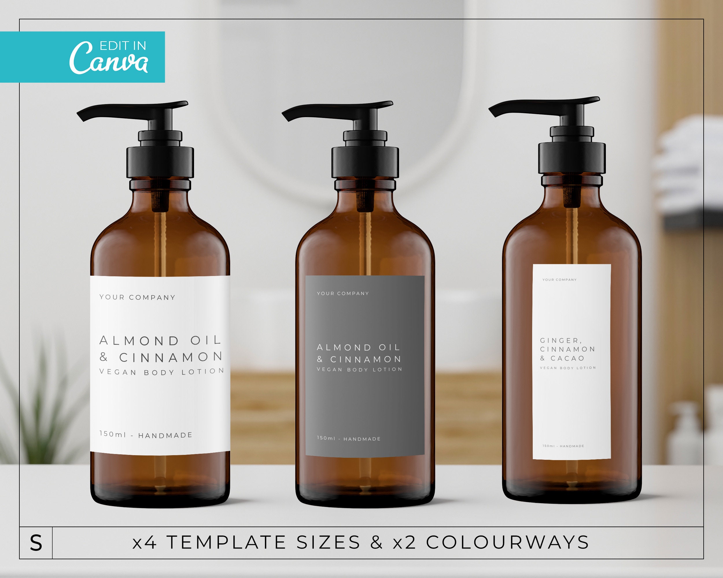 Hand Soap Label Template / Hand Sanitiser Label Template / Cosmetic ...