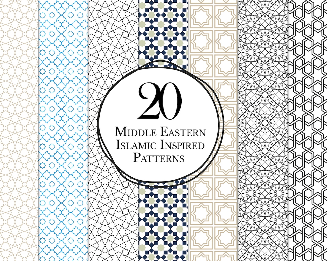 20 Islamic Digital Download Patterns / Seamless Middle Eastern Inspired ...