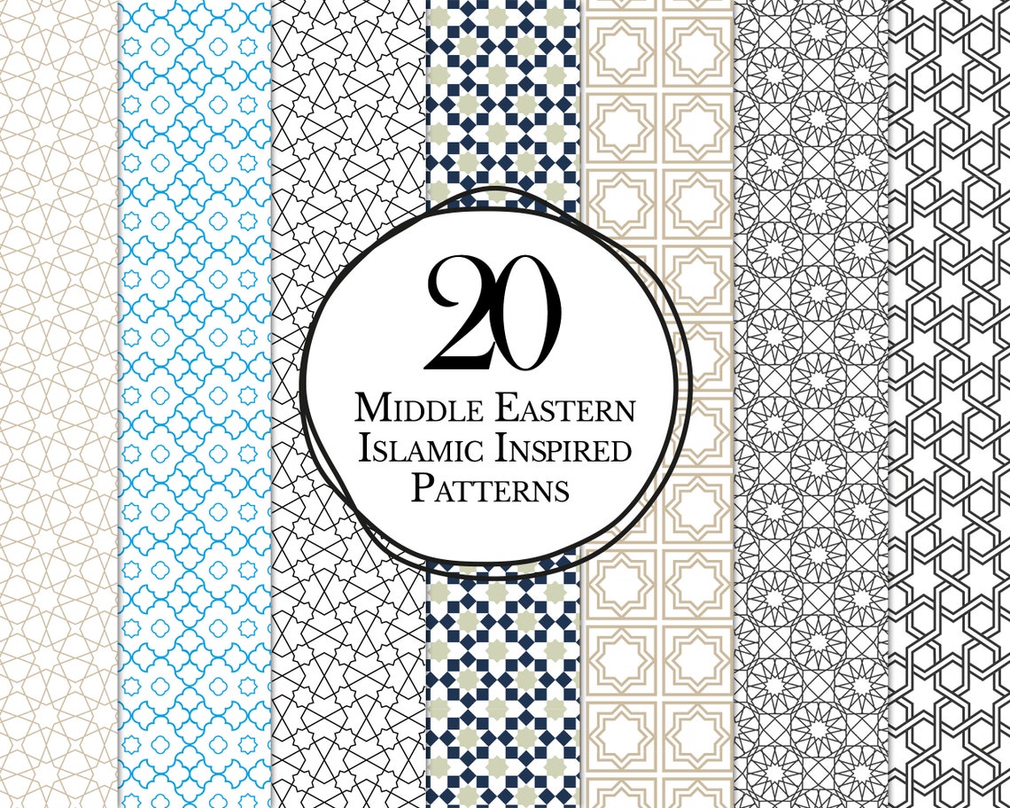 20 Islamic Digital Download Patterns / Seamless Middle Eastern - Etsy