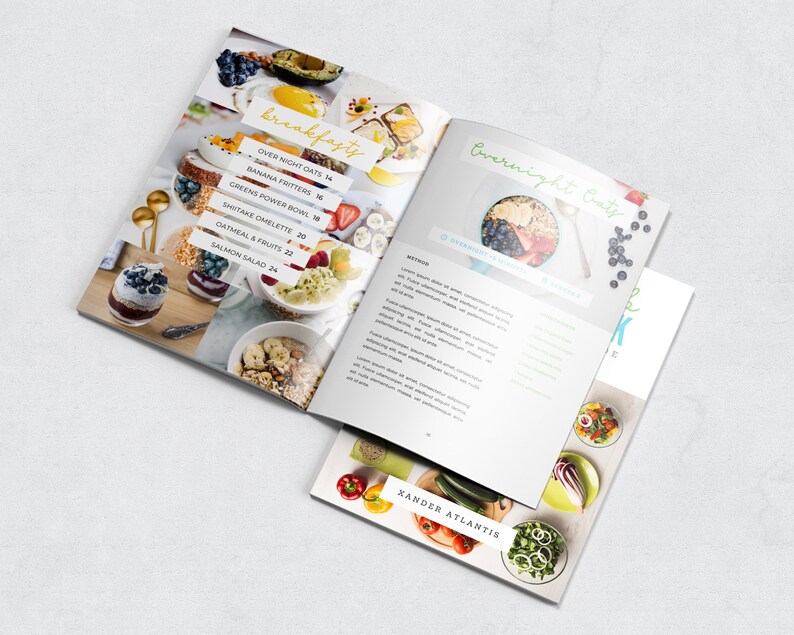 Modern Recipe E-book Template / Editable Keto Recipe Magazine Template ...