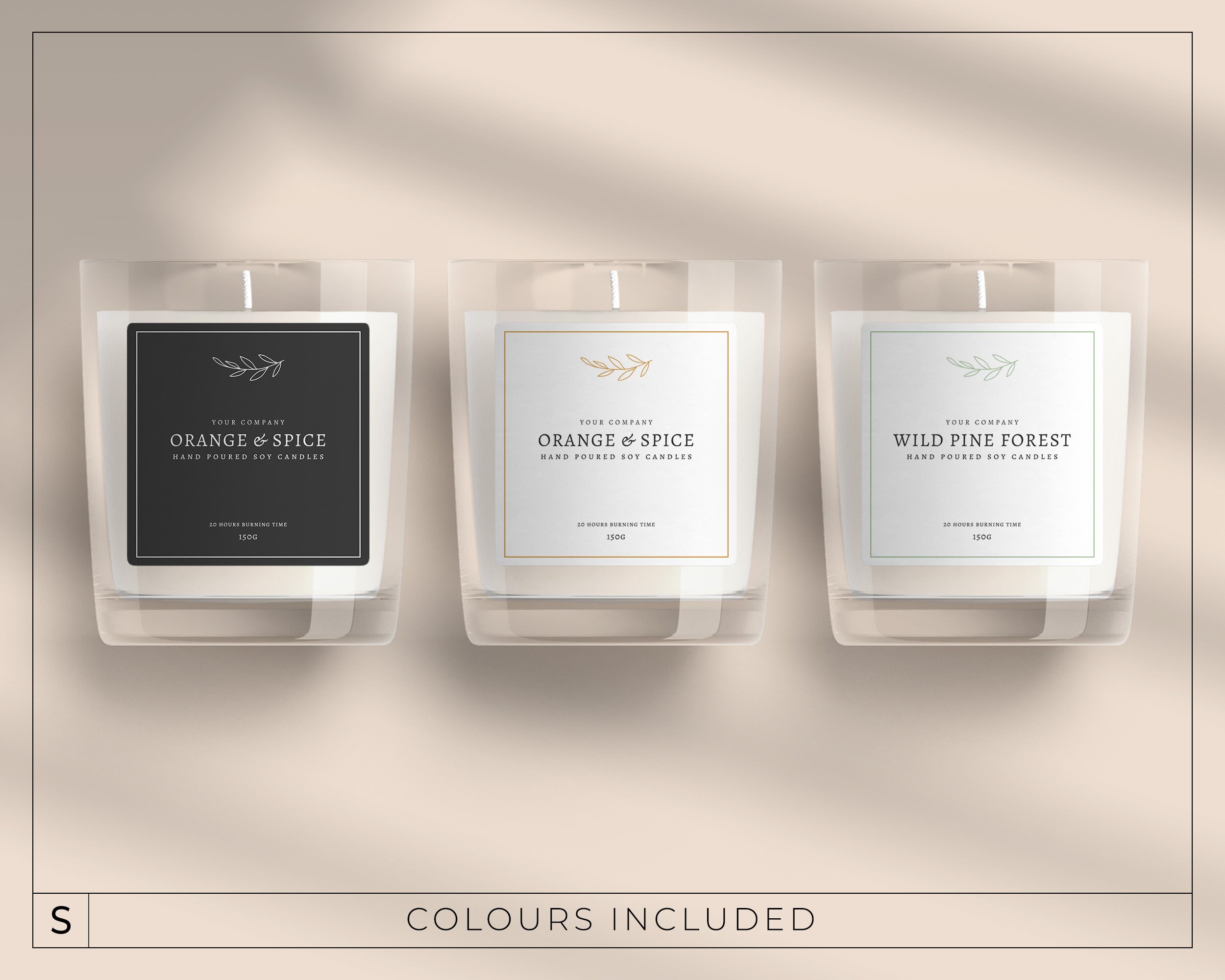 Elegant Candle Label Template / Editable Candle Labels / Custom Candle ...