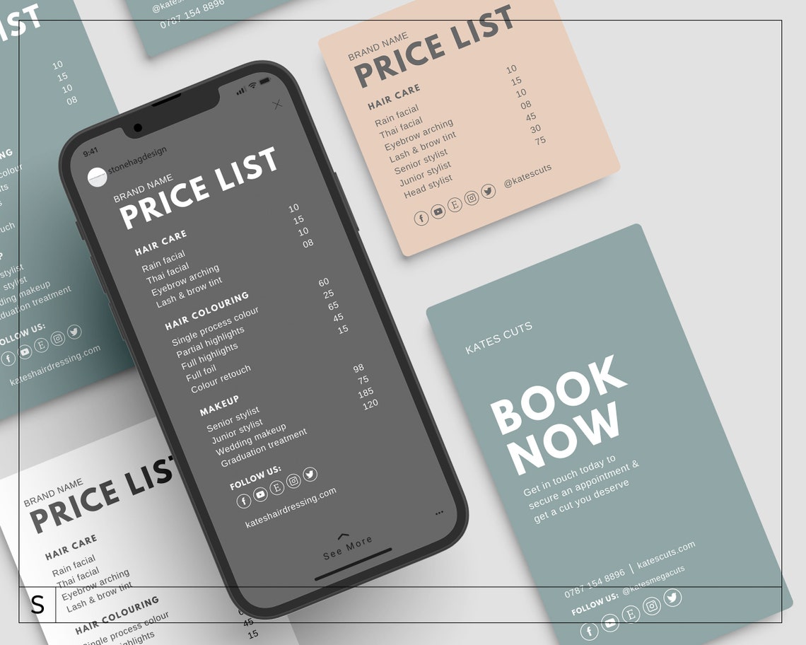 Bold Instagram Price List Template / Instagram Price List Template for ...