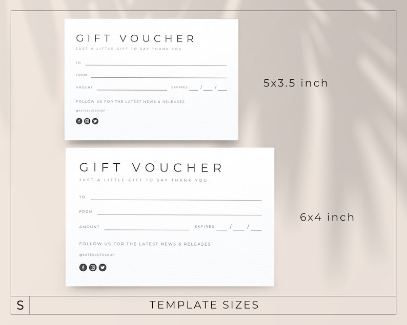 Simple Gift Voucher Template / Minimalist Editable Gift Card - Etsy