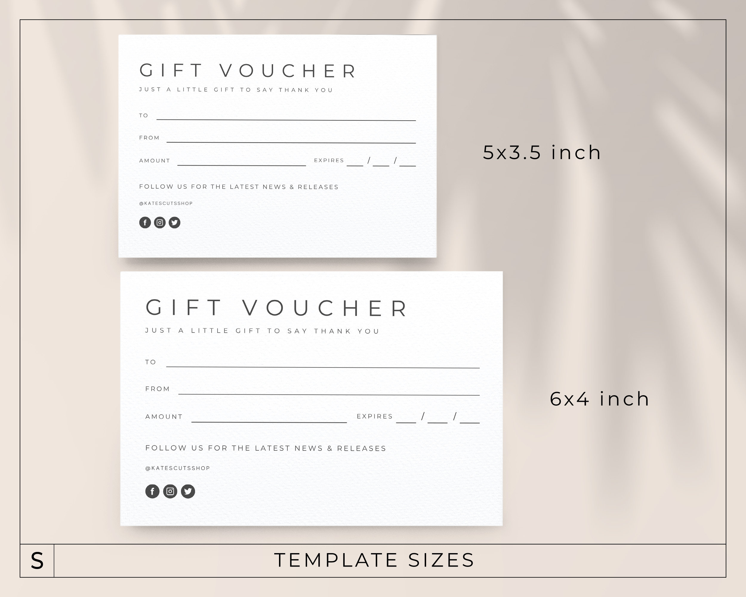 Simple Gift Voucher Template / Minimalist Editable Gift Card - Etsy