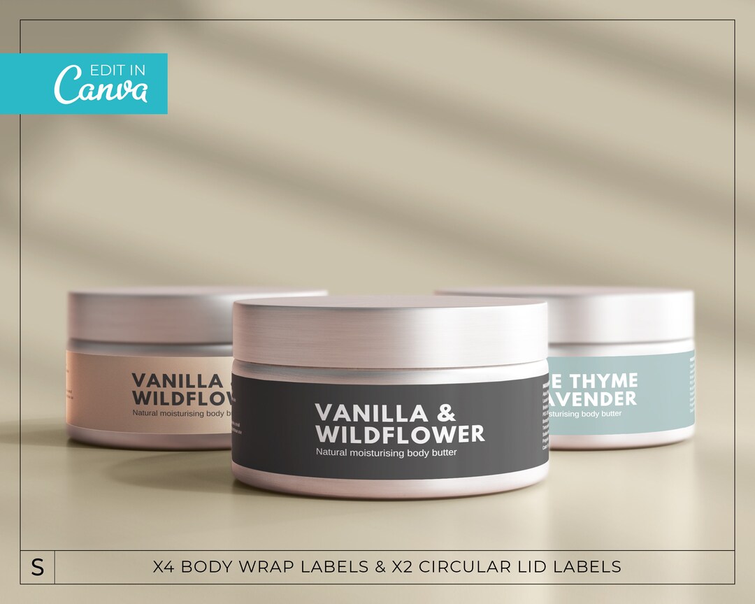 Bold Wrap Around Cosmetic Label Template / Editable Slim Wrap Around ...