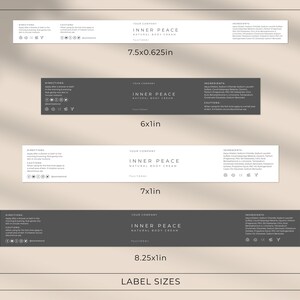 Minimalist Wrap Around Cosmetic Label Template / Editable Wrap Around ...