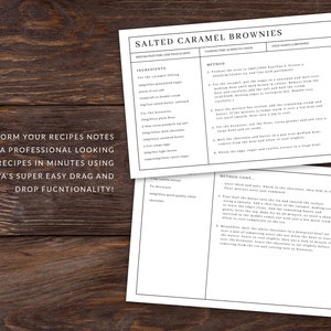 Traditional Recipe Card Template / Editable Recipe Cards Template ...