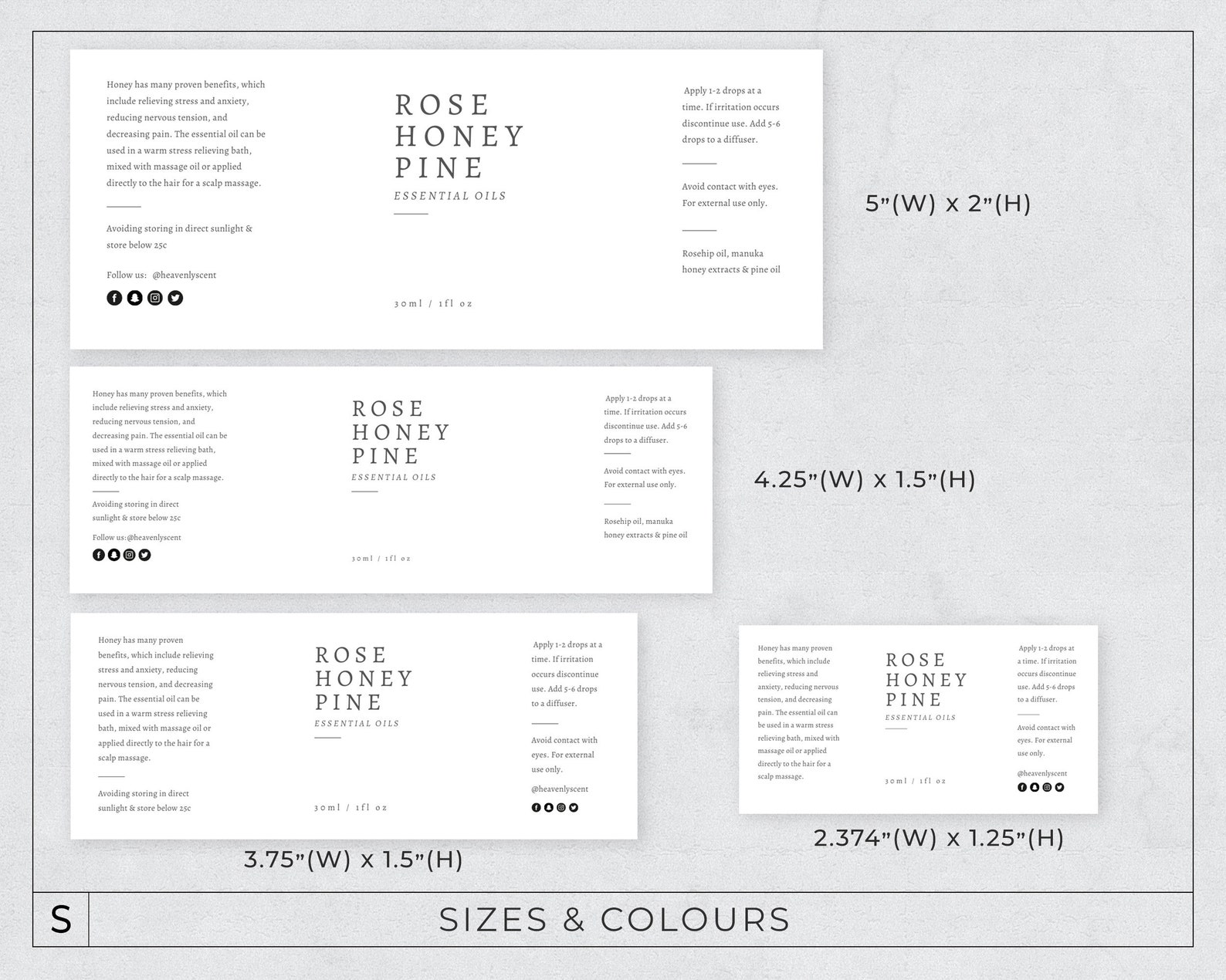 Editable Essential Oil Label Template / Simple Dropper Bottle - Etsy