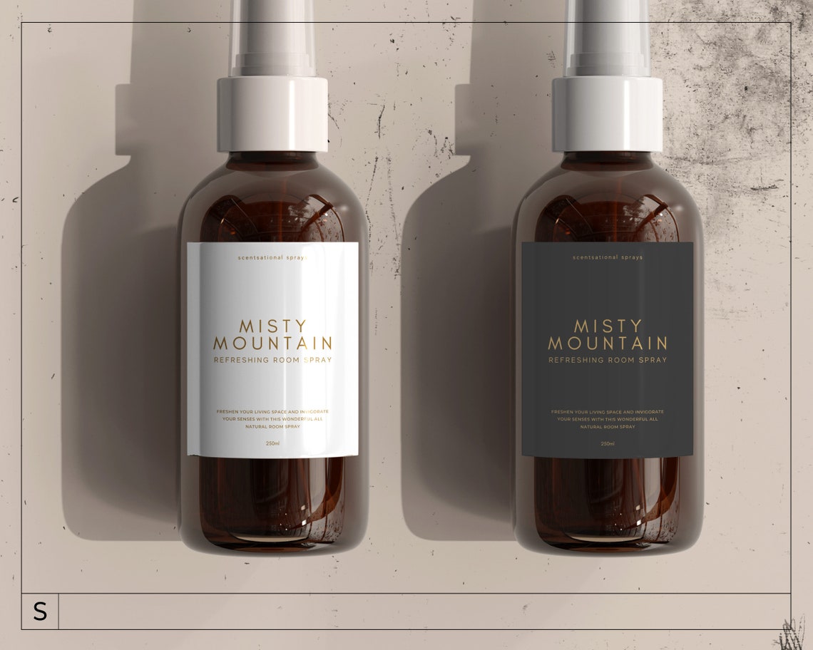 Minimalist Room Spray Bottle Label Template / Gold Fragrance Label ...