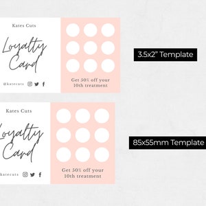 Pink Loyalty Card Template / Modern Rewards Card / Single Sided ...