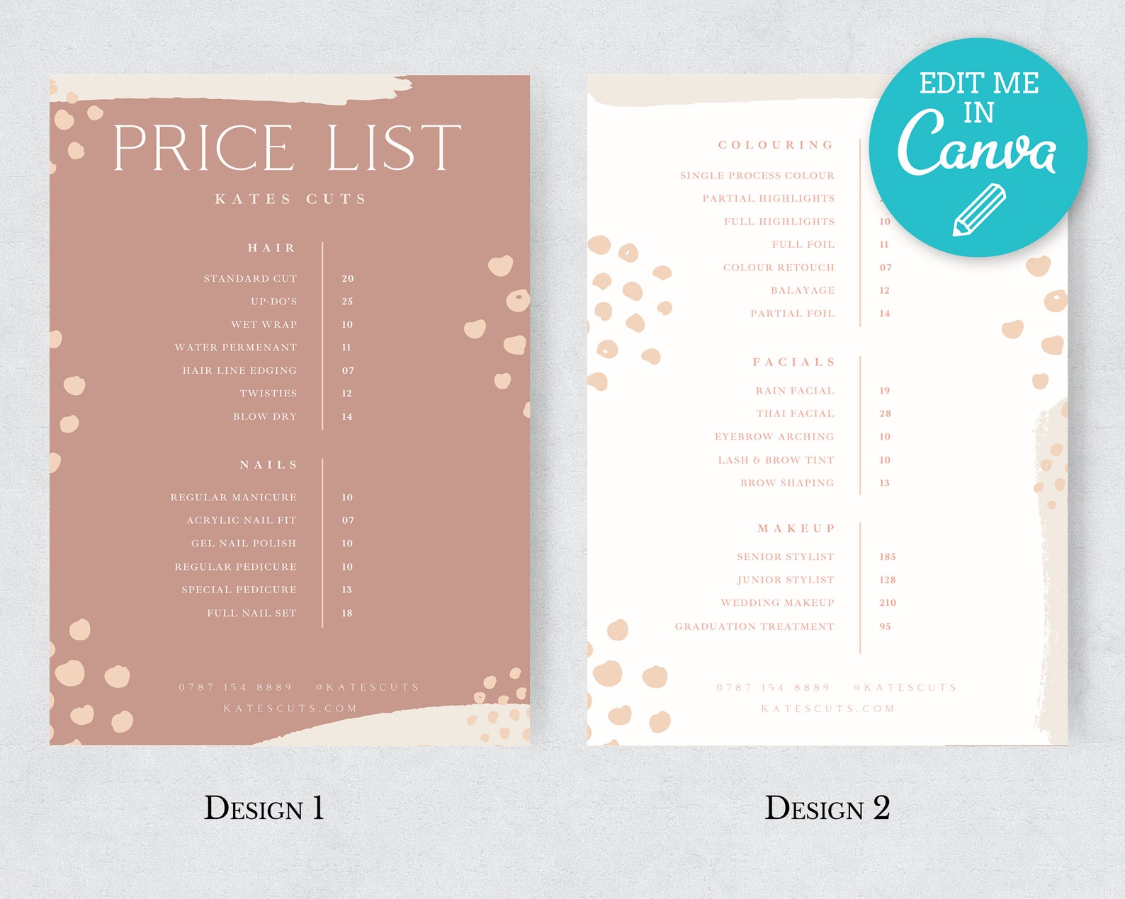 Price List Template / Modern Printable Price List / Minimalist - Etsy