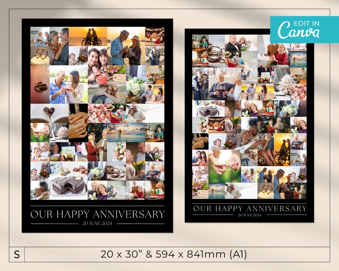 Elegant Photo Collage Template / Editable Photo Grid / Modern Photo ...