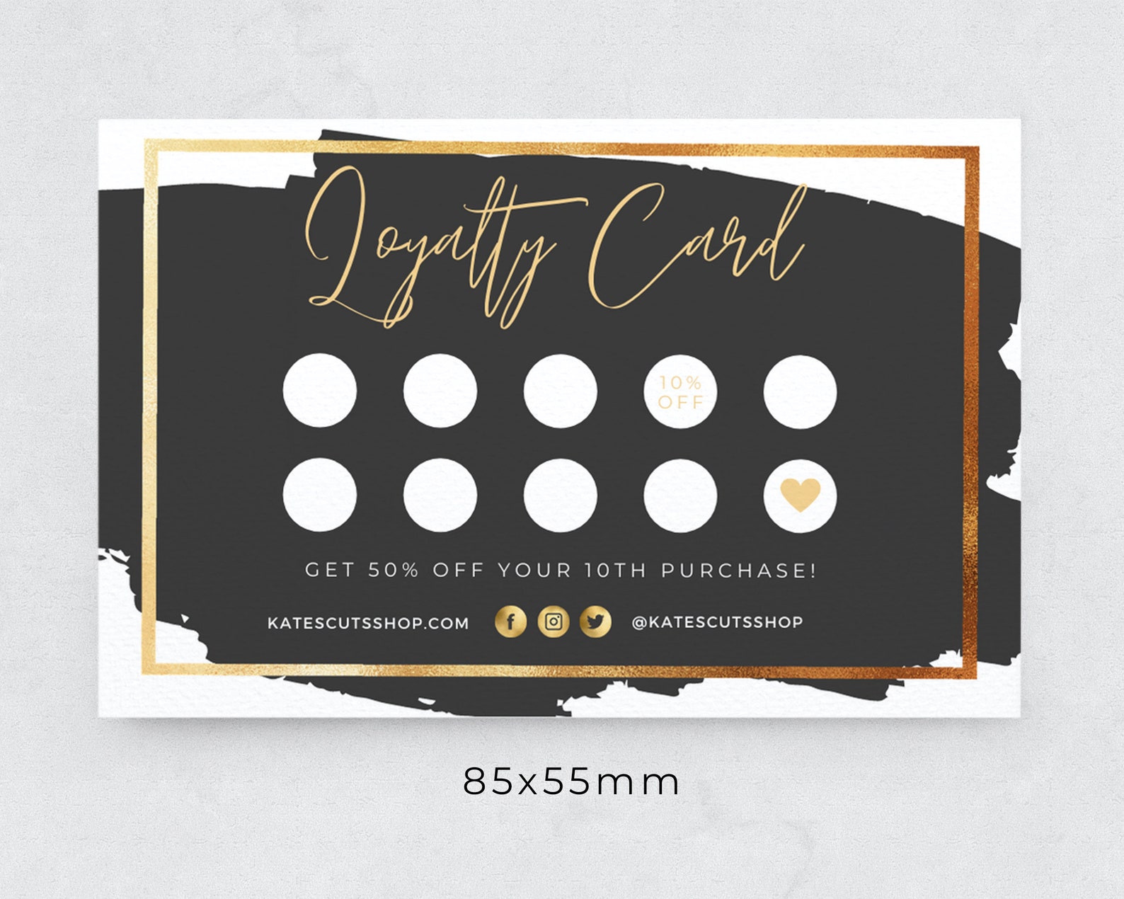 Gold Loyalty Card Template / Editable Rewards Card / - Etsy