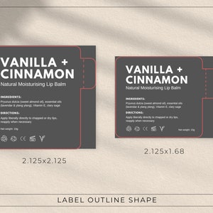 Bold Lip Balm Label Template / Minimalist Cosmetic Label Template ...