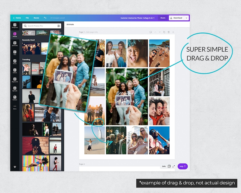 Photo Collage Template / Editable Photo Collage / Photograph - Etsy