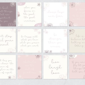 100 Positive Instagram Post Quotes / Editable Floral Positivity Quotes ...