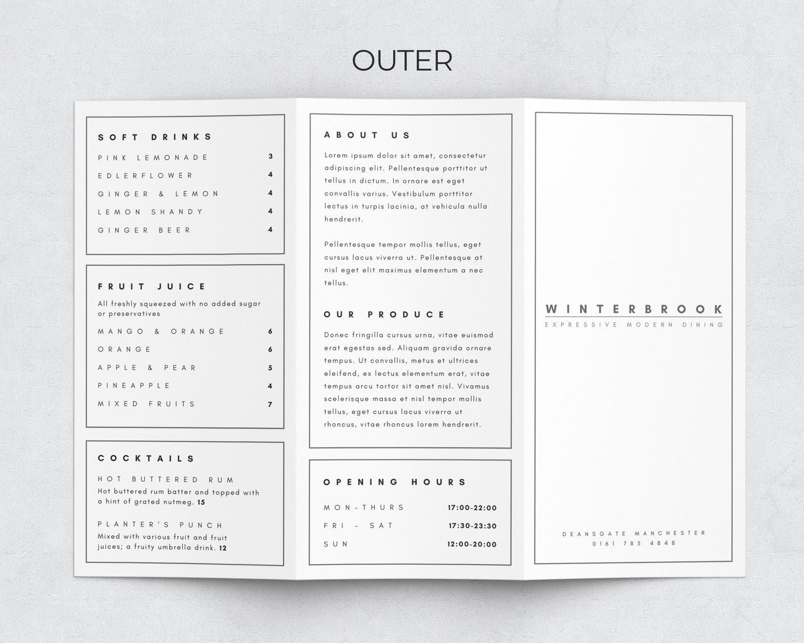 Tri Fold Price List Template / Editable Tri Fold Price List / - Etsy