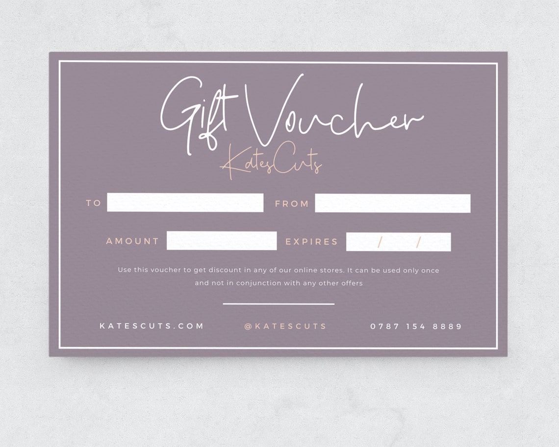 Modern Voucher Template / Editable Gift Certificate Template / | Etsy