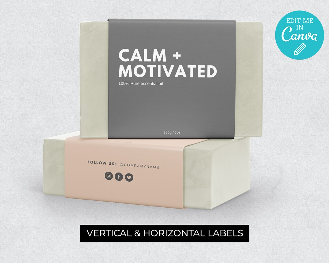 Big & Bold Soap Label Template / Editable Soap Wrap Around | Etsy