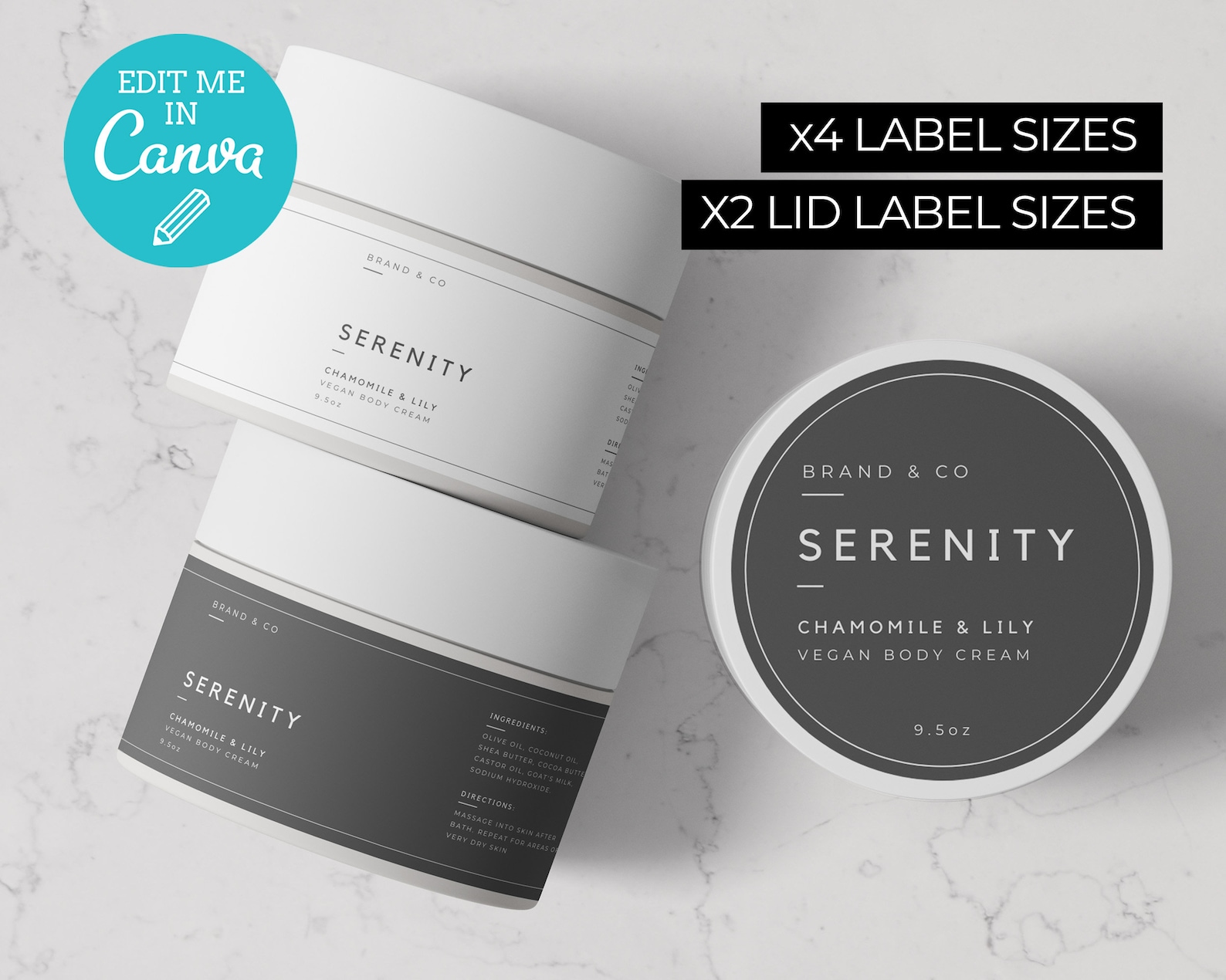 Minimalist Wrap Around Label Template / Editable Product Label - Etsy