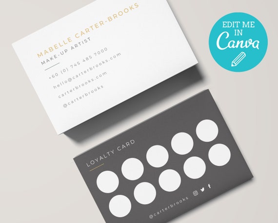 Custom Loyalty Card Template / Modern Editable Rewards Card / - Etsy
