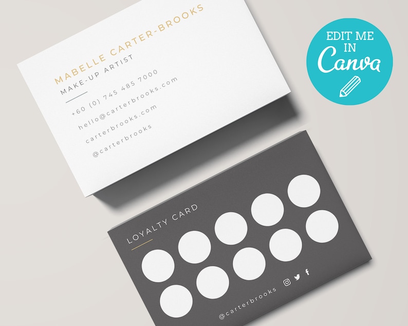 Custom Loyalty Card Template / Modern Editable Rewards Card / - Etsy