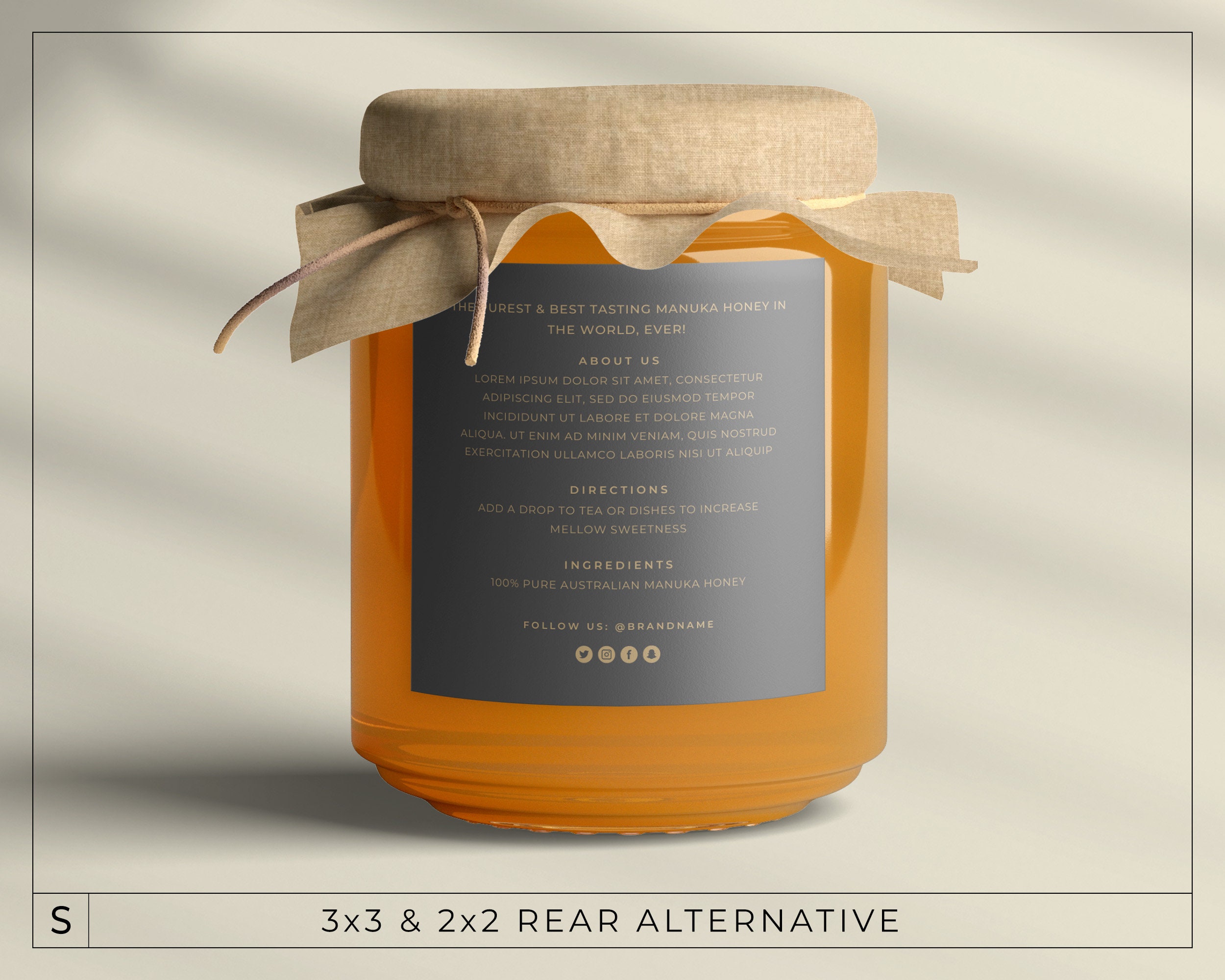 Gold Jar Label Template / Modern Label Template / Food Jar Label ...