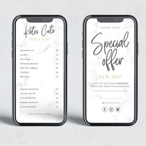 Instagram Price List Template / Marble Instagram Price List Template ...