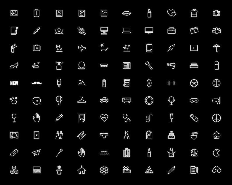 Black Instagram Highlight Icons / Black and White Instagram Story ...