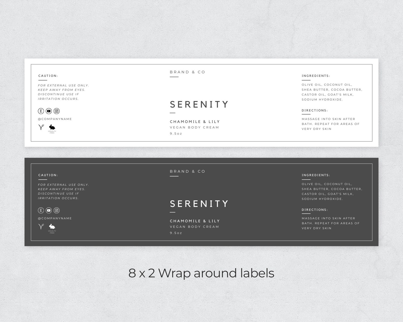 Minimalist Wrap Around Label Template / Editable Product Label - Etsy