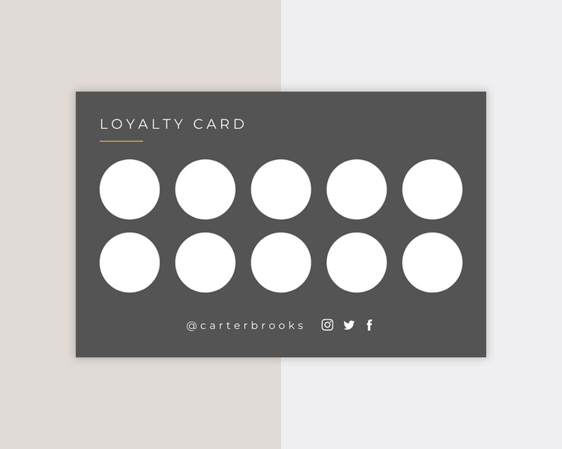 Custom Loyalty Card Template / Modern Editable Rewards Card / - Etsy