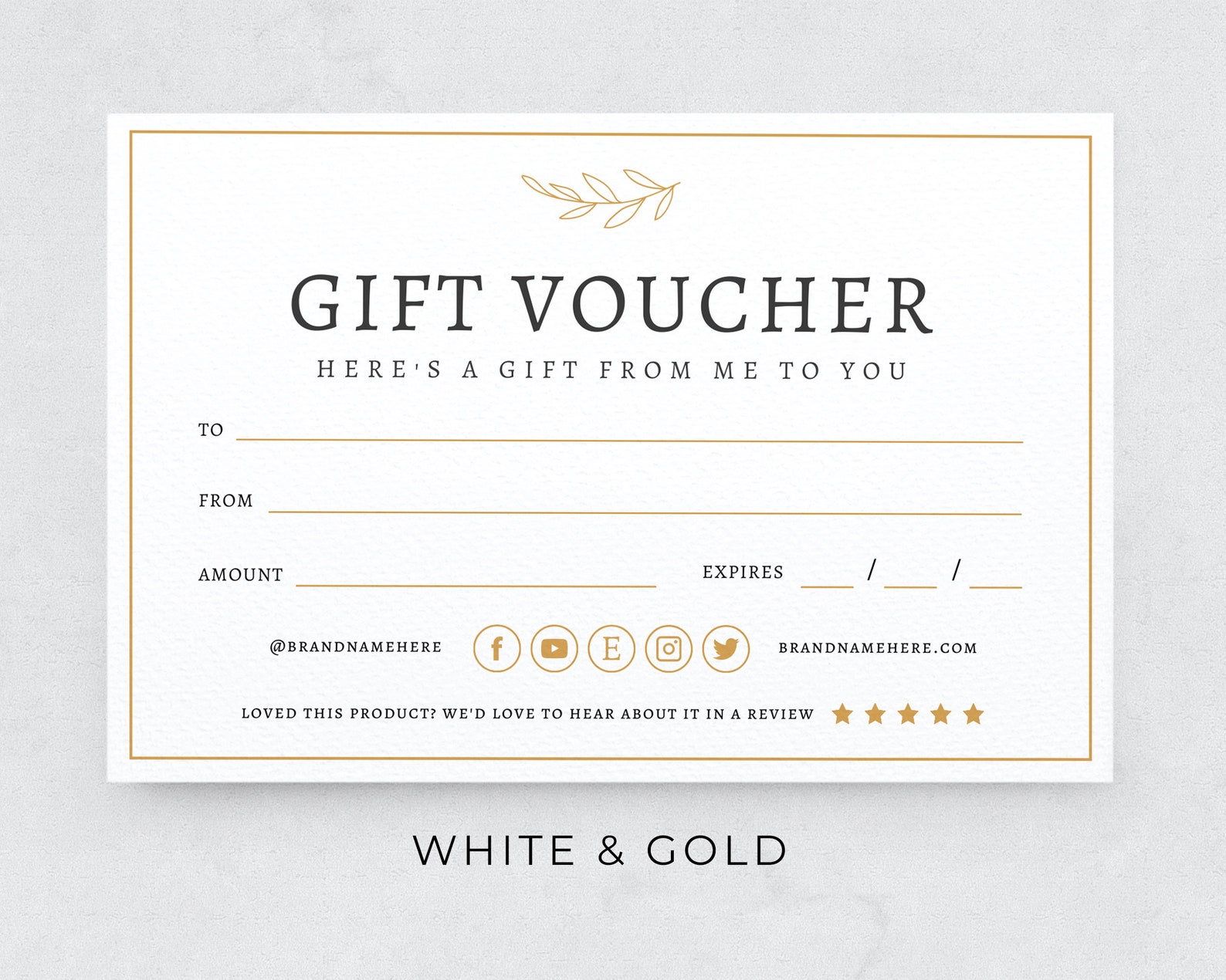 Elegant Gift Card Template / Editable Gift Voucher Template / Printable ...