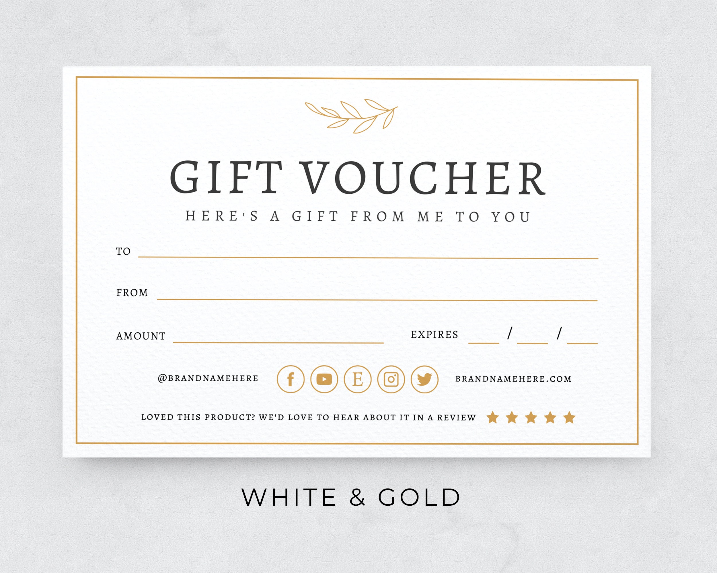 Elegant Gift Card Template / Editable Gift Voucher Template / Printable ...