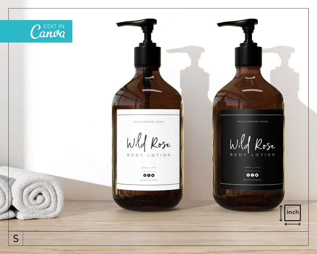 Soap Bottle Label Template / Hand Lotion Label Template / Cosmetic ...