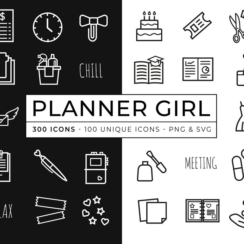 Planner Icon Clipart - Etsy