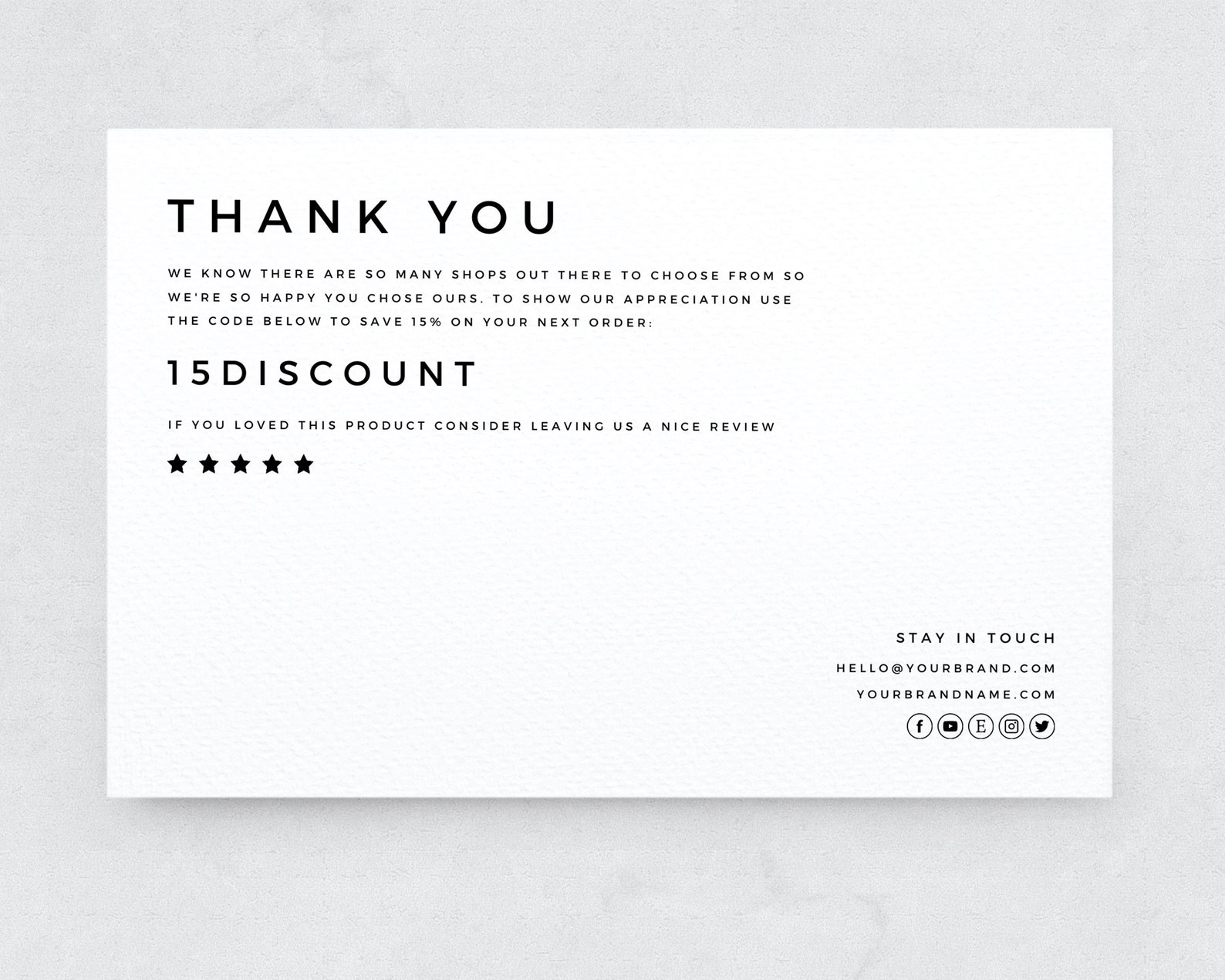 Minimalist Thank You Card Template / Editable Thank You - Etsy