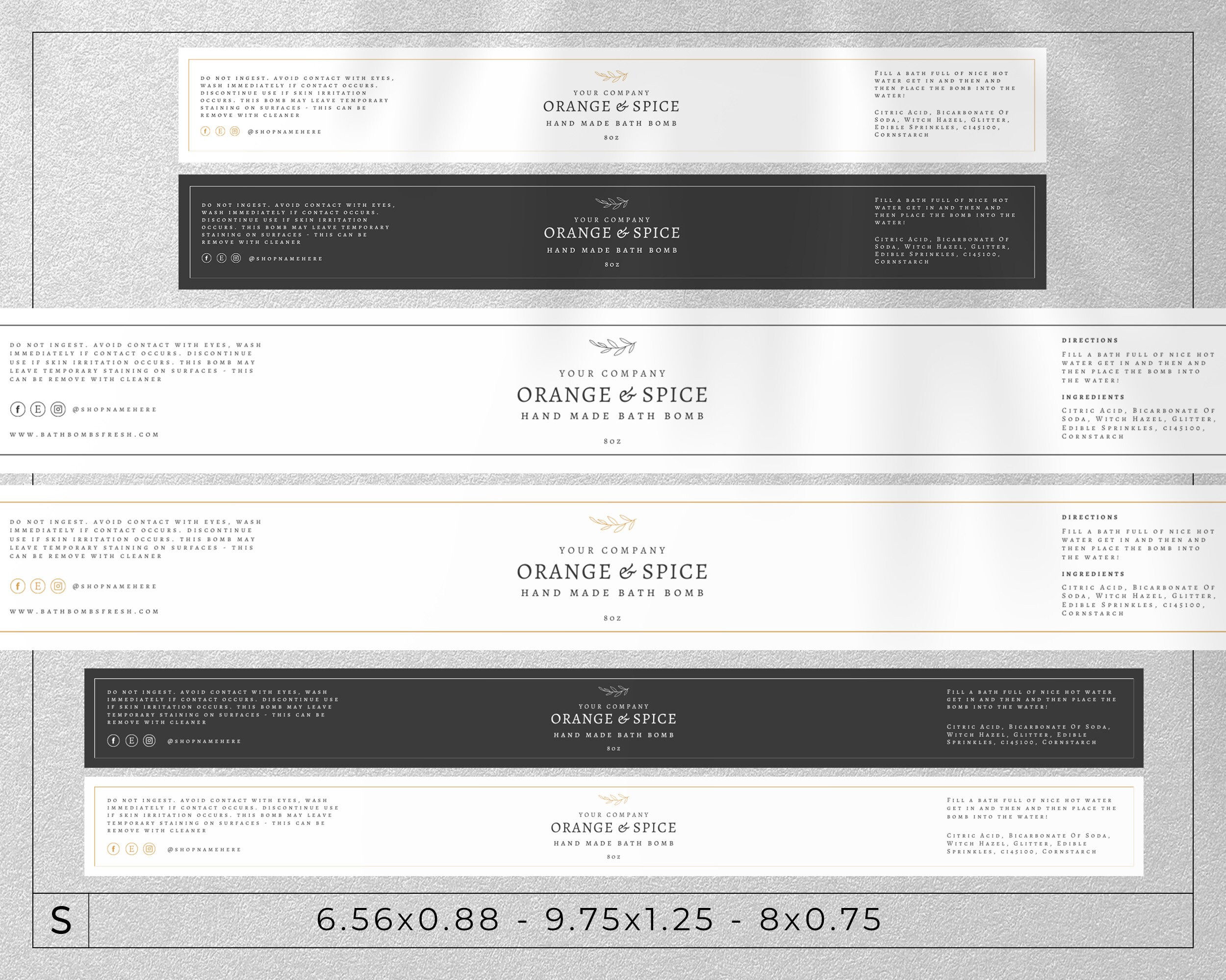 Bath Bomb Label Template / Editable Label Template / Printable - Etsy UK