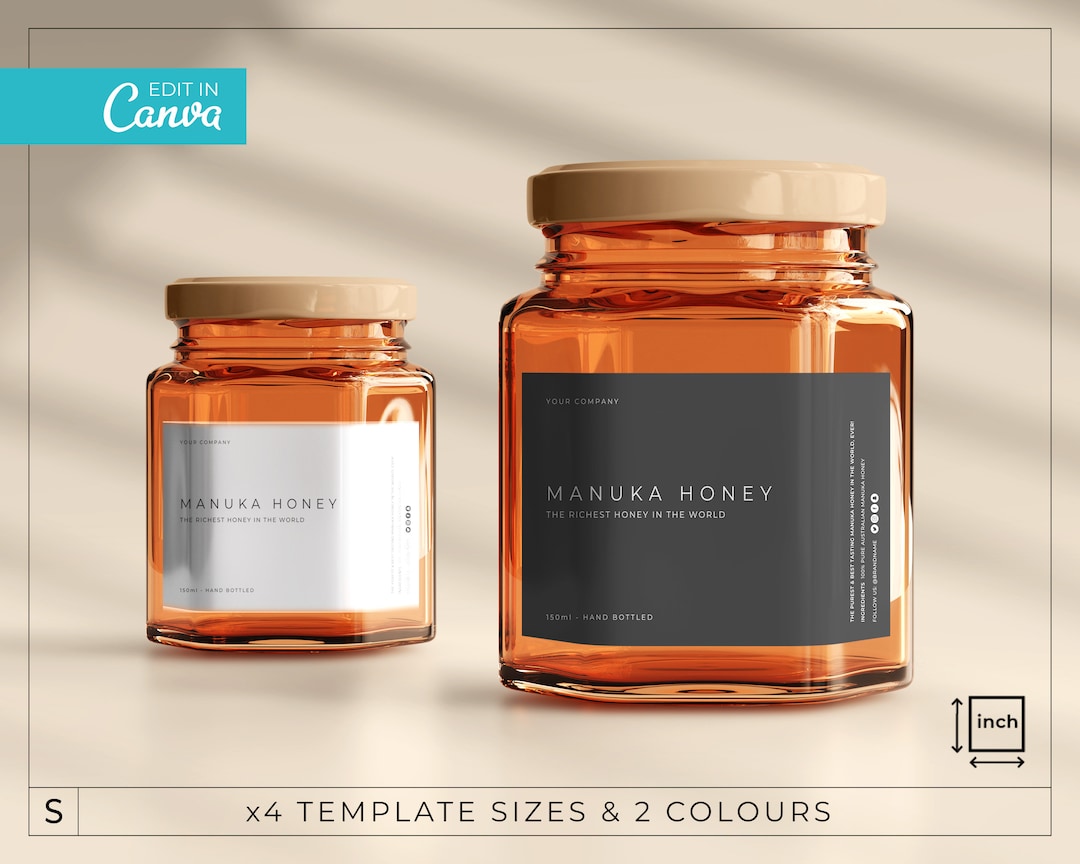 Jar Label Template / Minimalist Bottle Labels / Food Jar Label ...